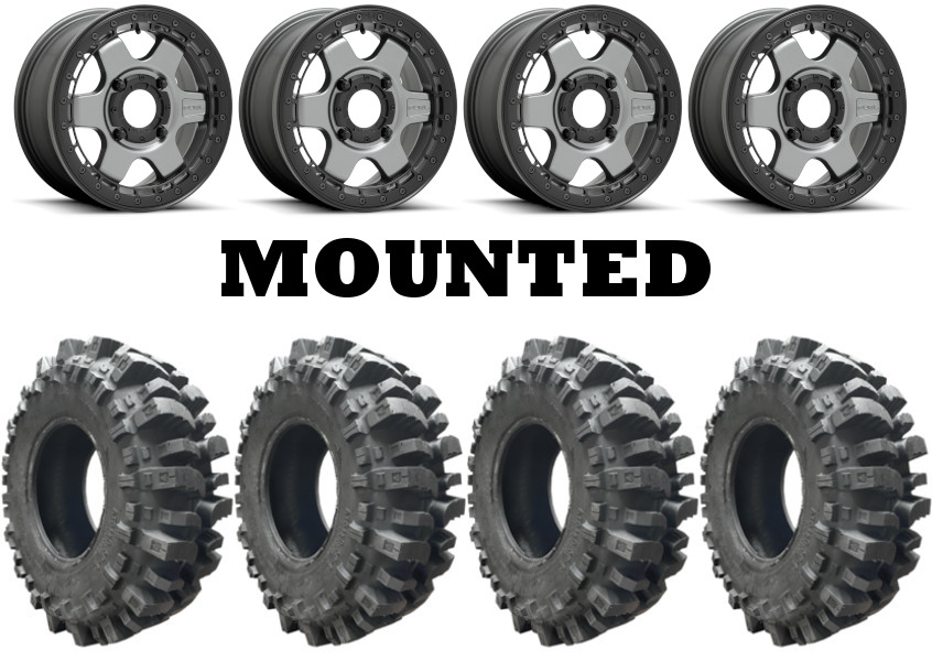 Kit 4 Interco Bogger UTV Tires 30x10-15 on Fuel Block Beadlock Gray ...